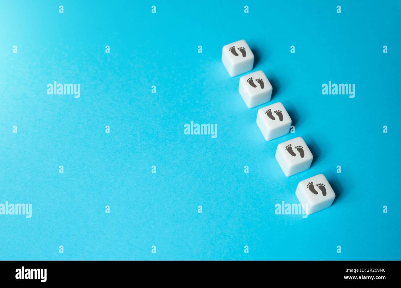 Instruction in 5 steps or jumps. Move forward. Step by step. New ...