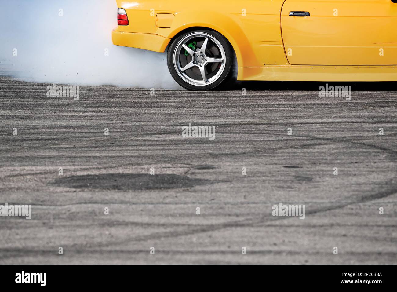 Car back view drifting hi-res stock photography and images - Alamy