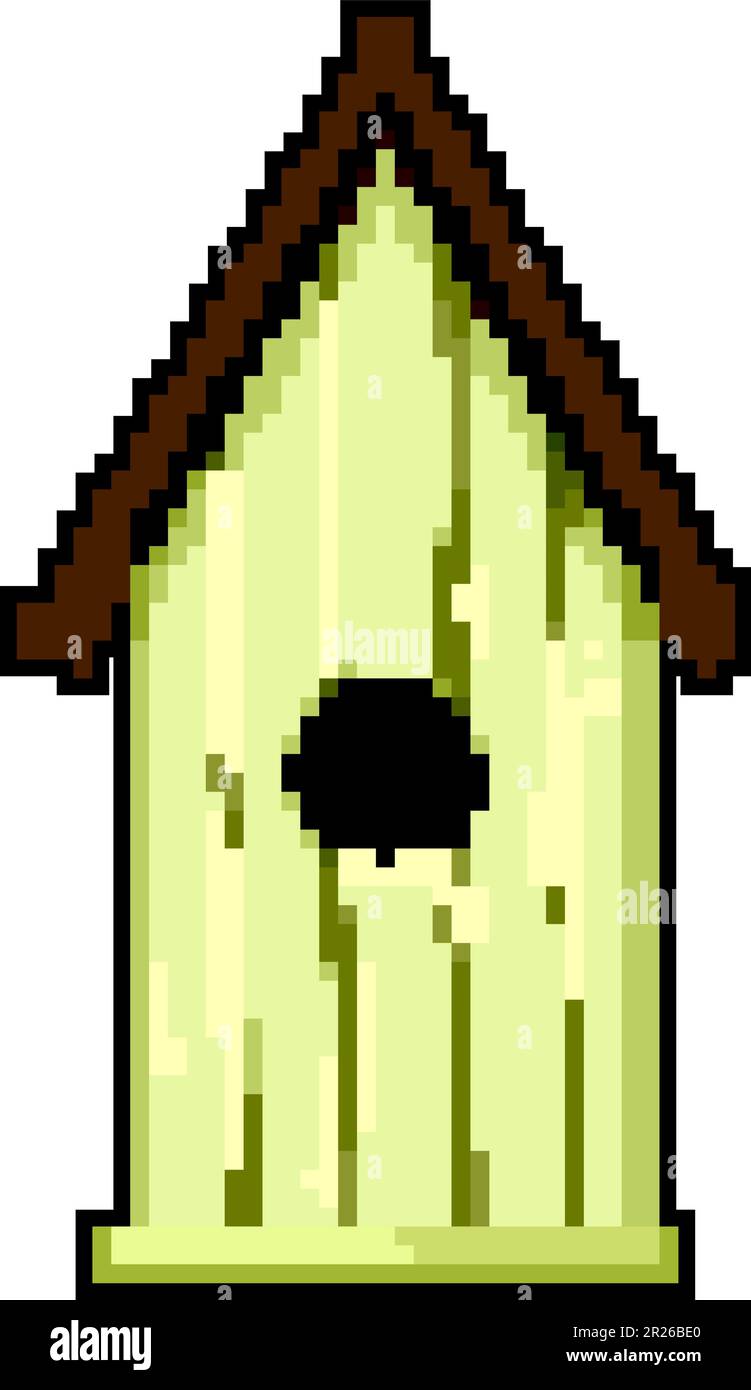 wood bird house game pixel art vector illustration Stock Vector Image & Art - Alamy