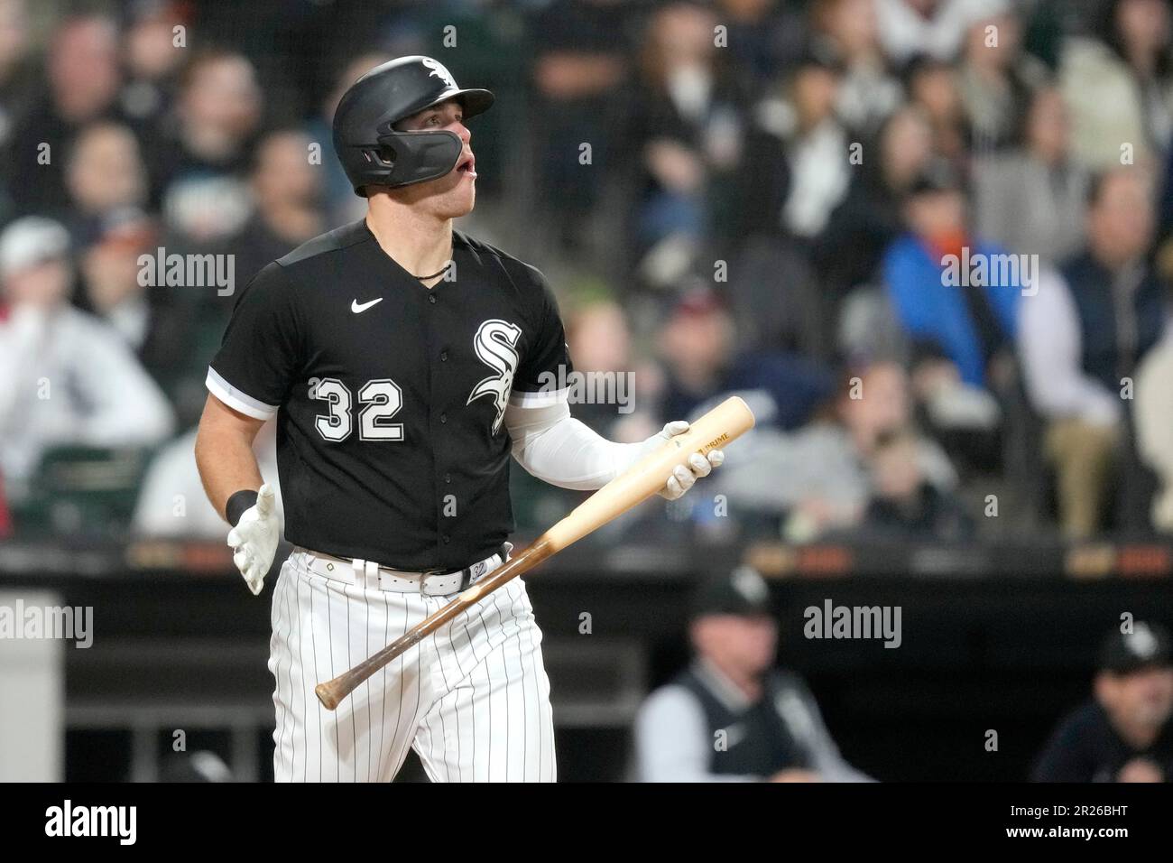 Chicago White Sox's Gavin Sheets watches his three-run homer in a ...