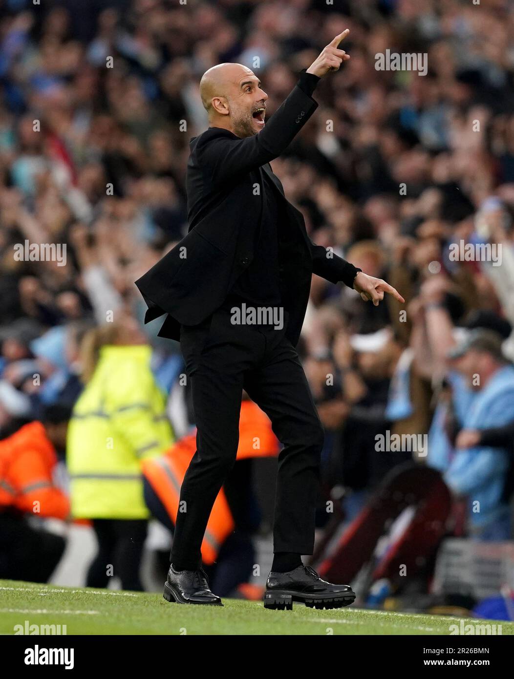 Pep guardiola celebrates 2023 etihad hi-res stock photography and ...