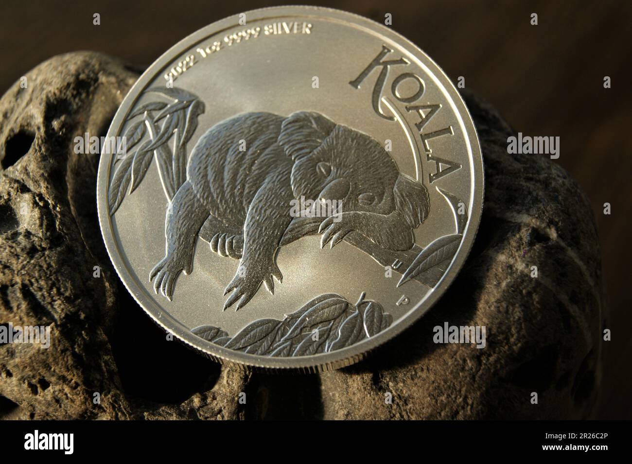 Australian 1 Dollar koala. Investment pure silver coin Stock Photo - Alamy