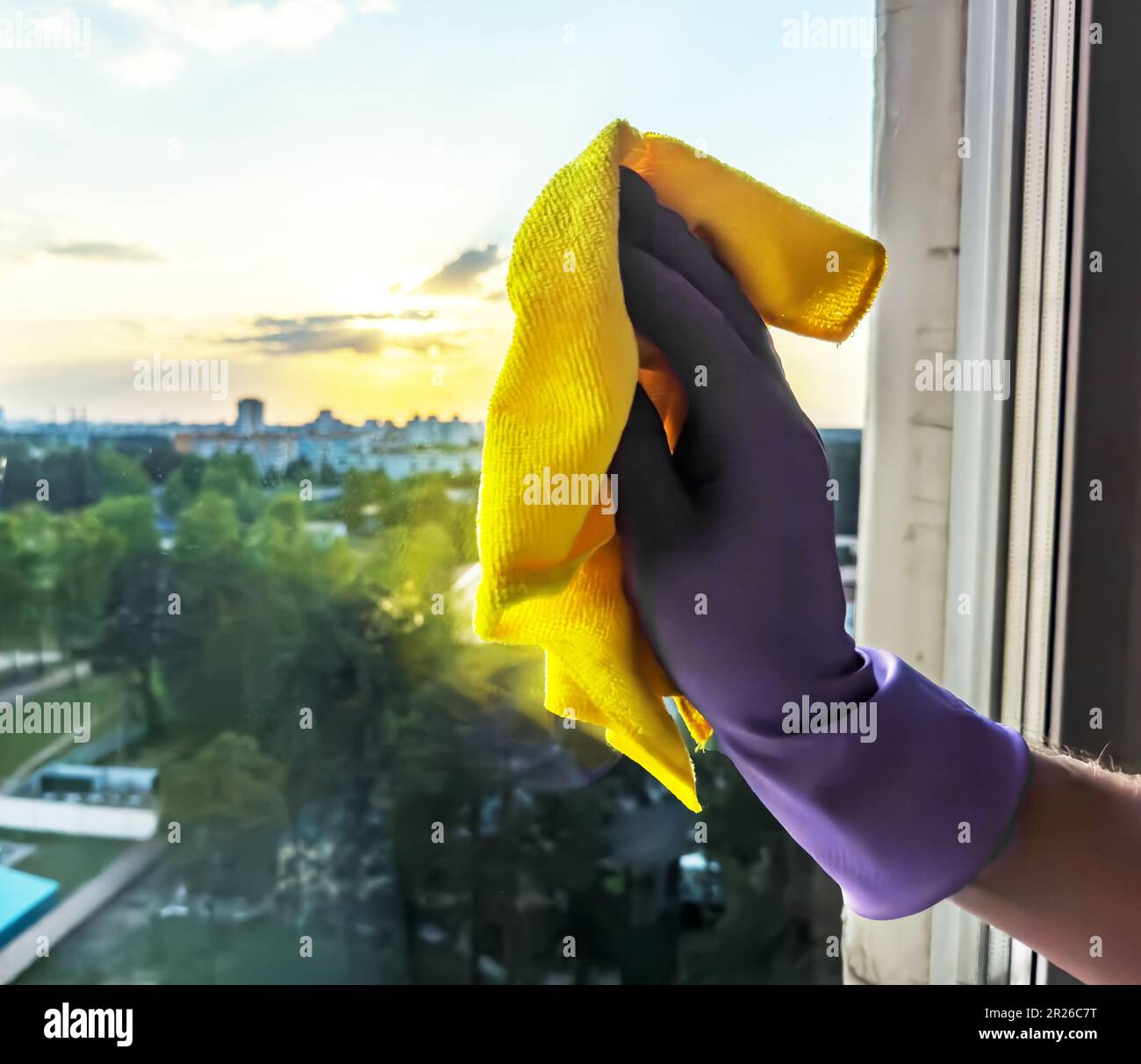 Hand wiping window hi-res stock photography and images - Alamy