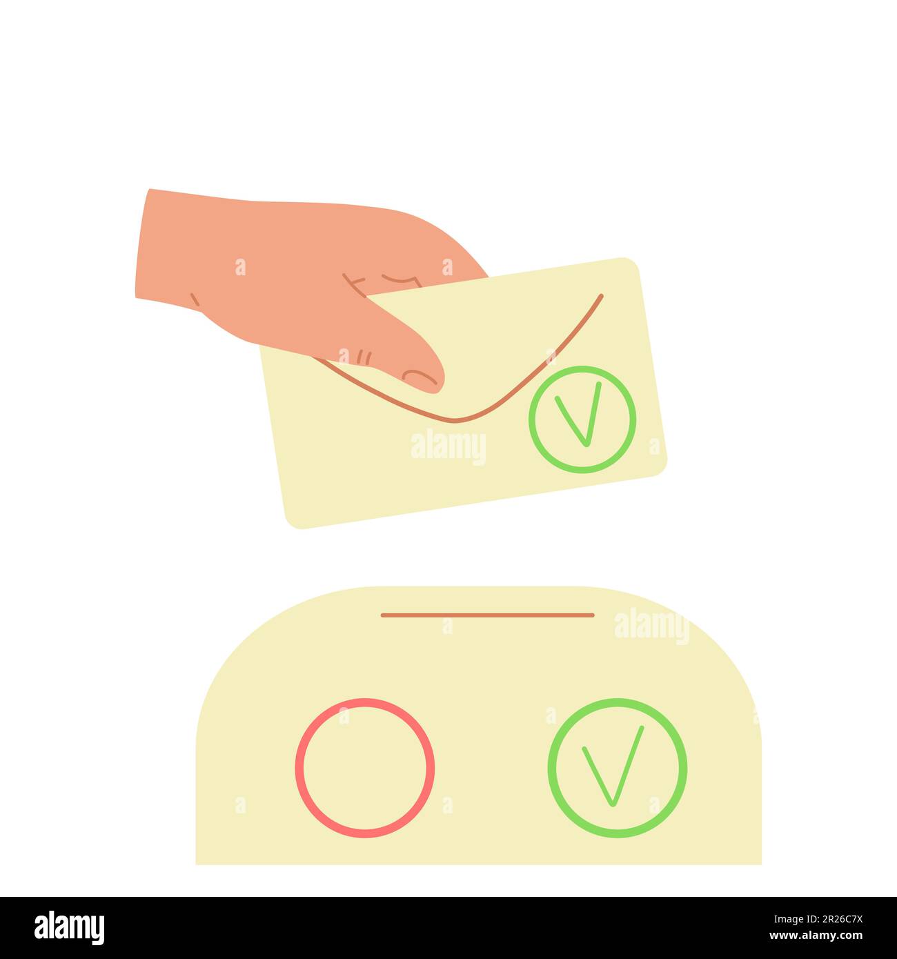 Election concept. Hand with envelope voting. Vector illustration Stock ...