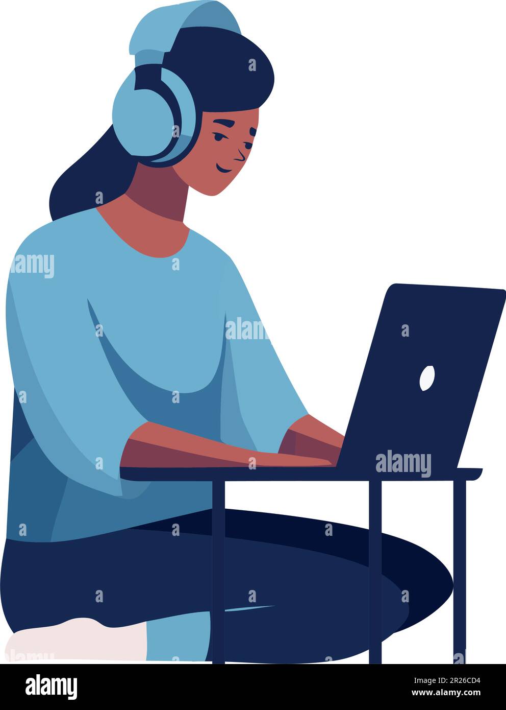 Woman typing on laptop young Stock Vector Images - Alamy
