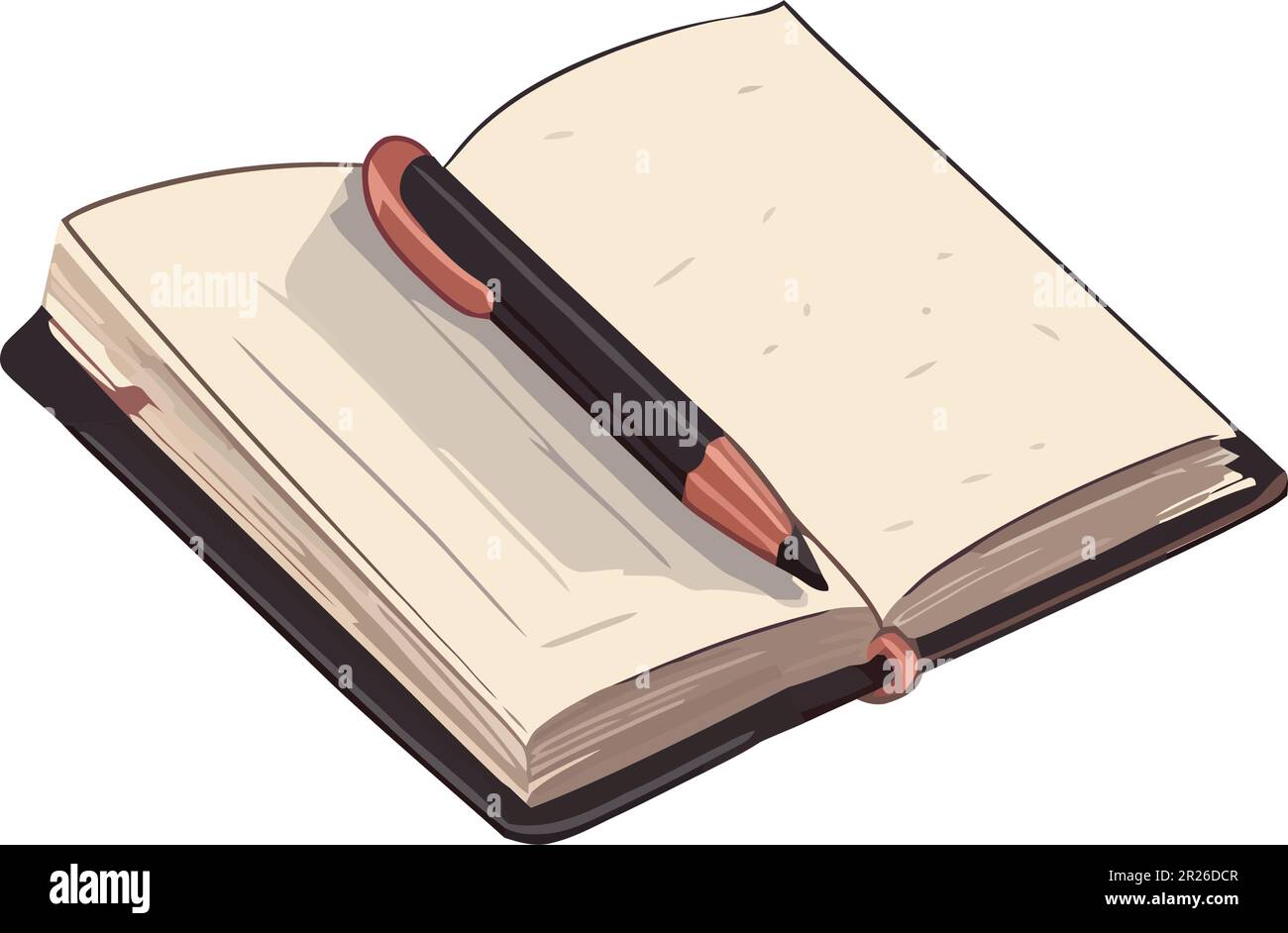 Blank textbook page with fountain pen Stock Vector Image & Art - Alamy