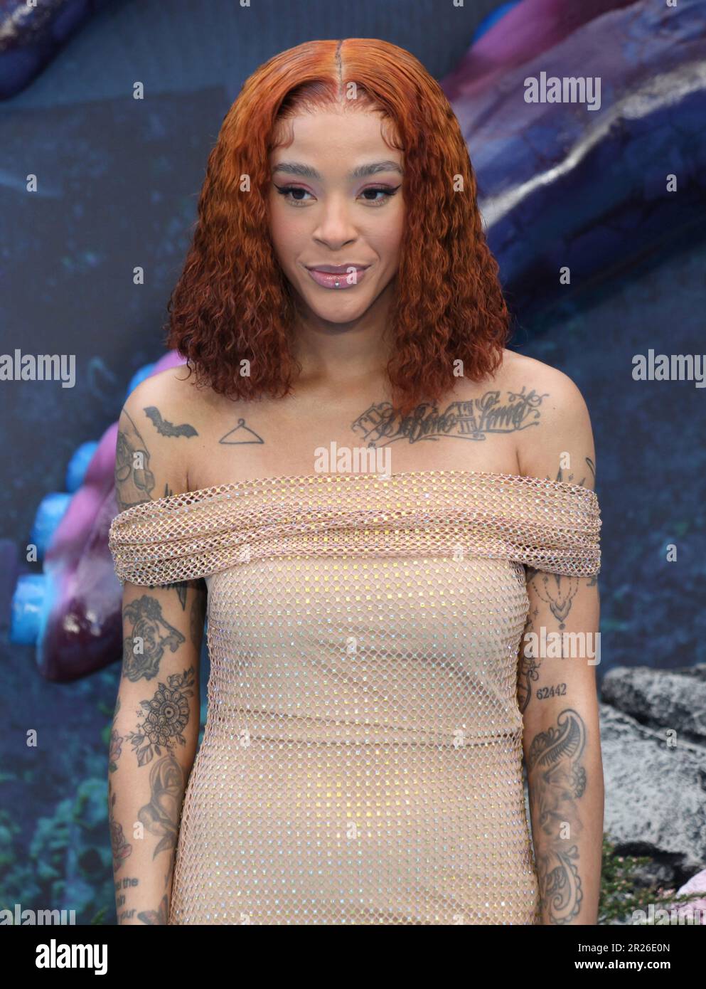 London, UK. Yinka Bokini at The Little Mermaid UK Premiere. Odeon Luxe ...