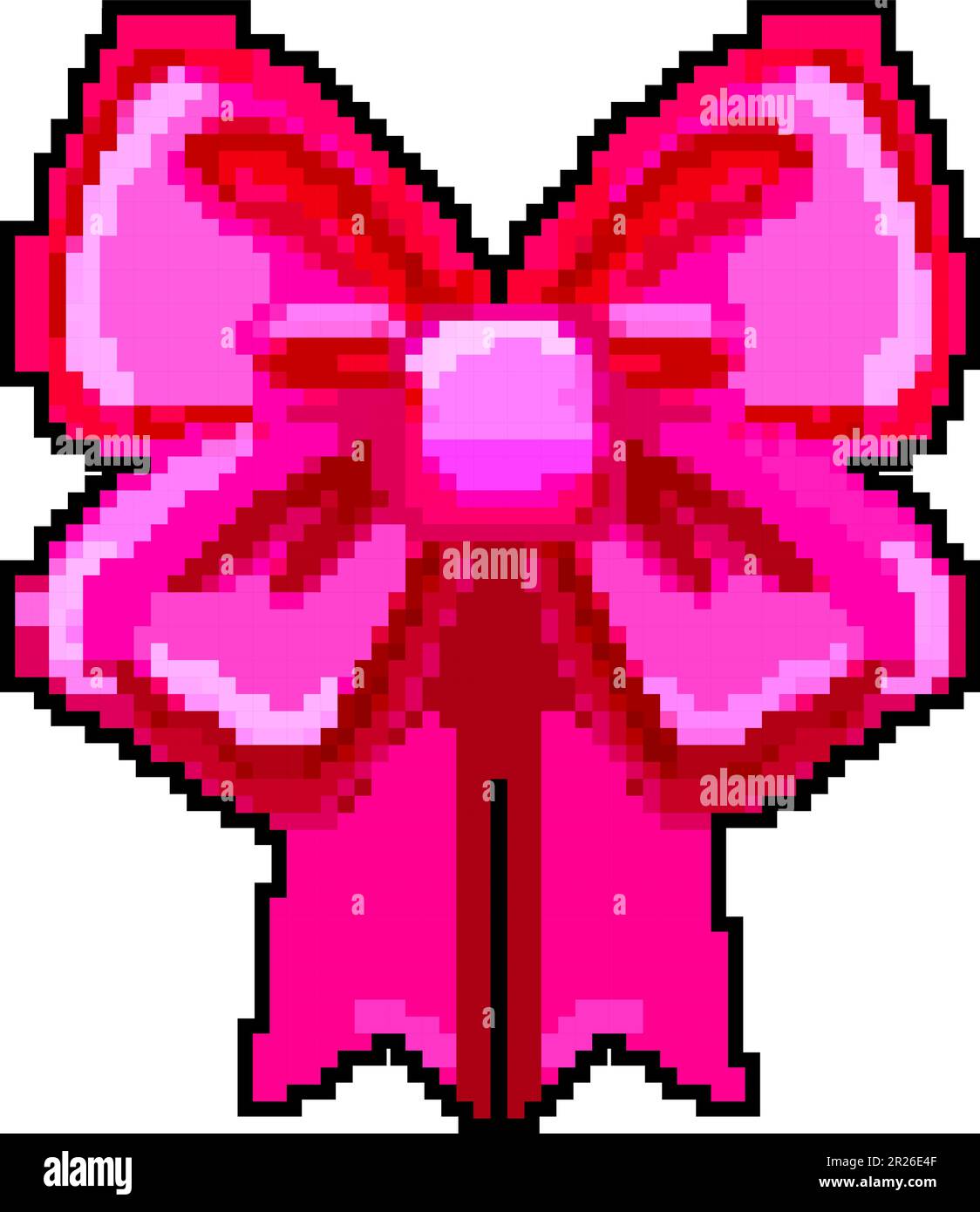 surprise bow ribbon game pixel art vector illustration Stock Vector ...