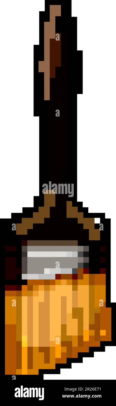 object brush paint game pixel art vector illustration Stock Vector ...