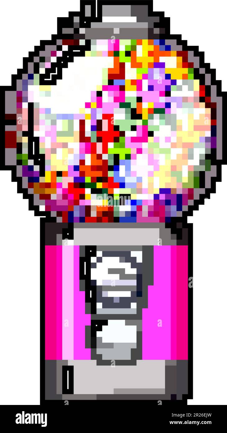 toy bubblegum machine game pixel art vector illustration Stock Vector ...