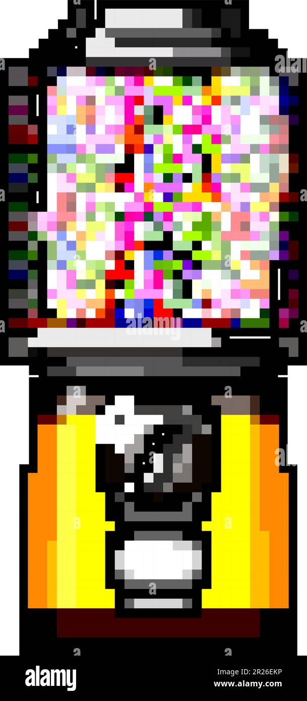 vending bubblegum machine game pixel art vector illustration Stock ...