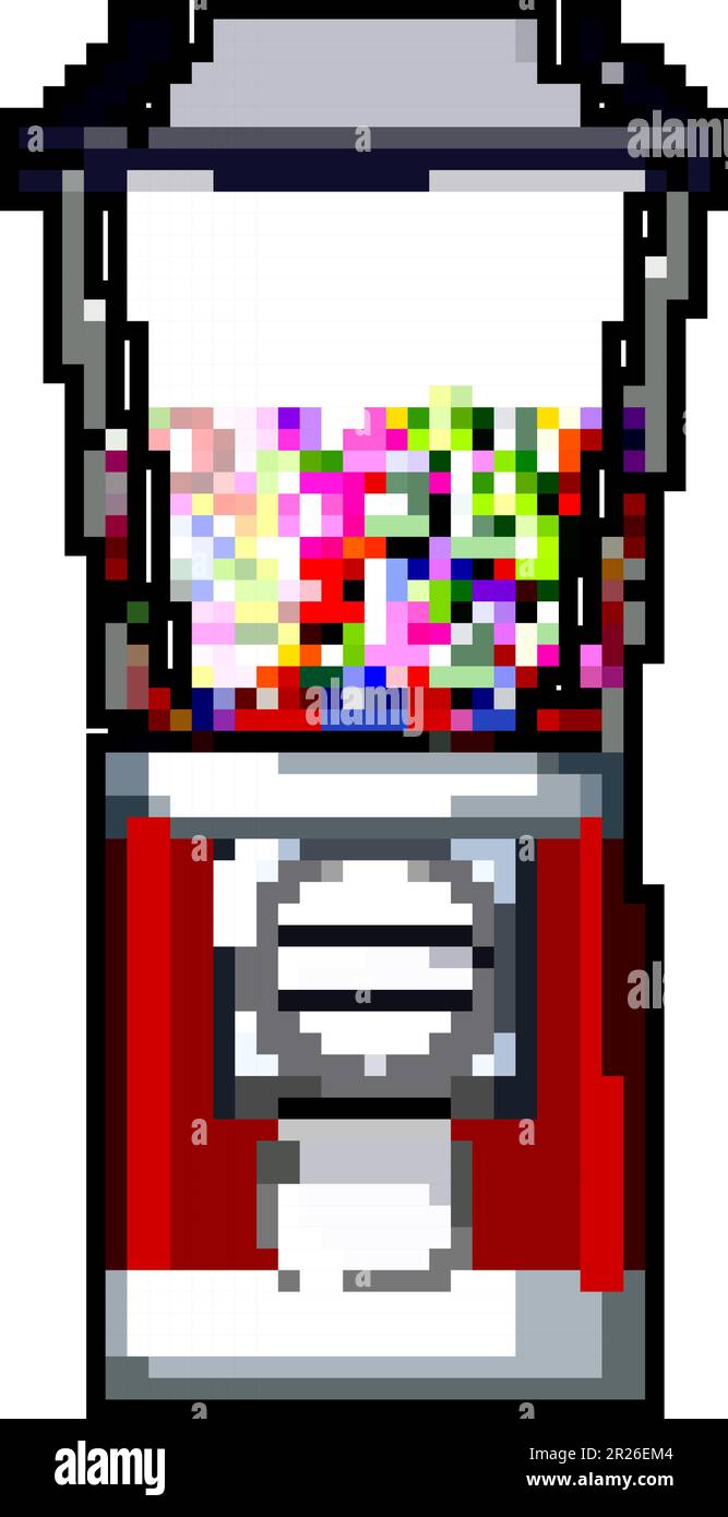 glass bubblegum machine game pixel art vector illustration Stock Vector ...
