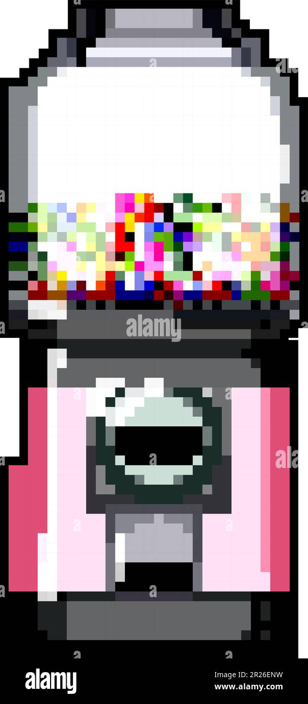 chewing bubblegum machine game pixel art vector illustration Stock ...