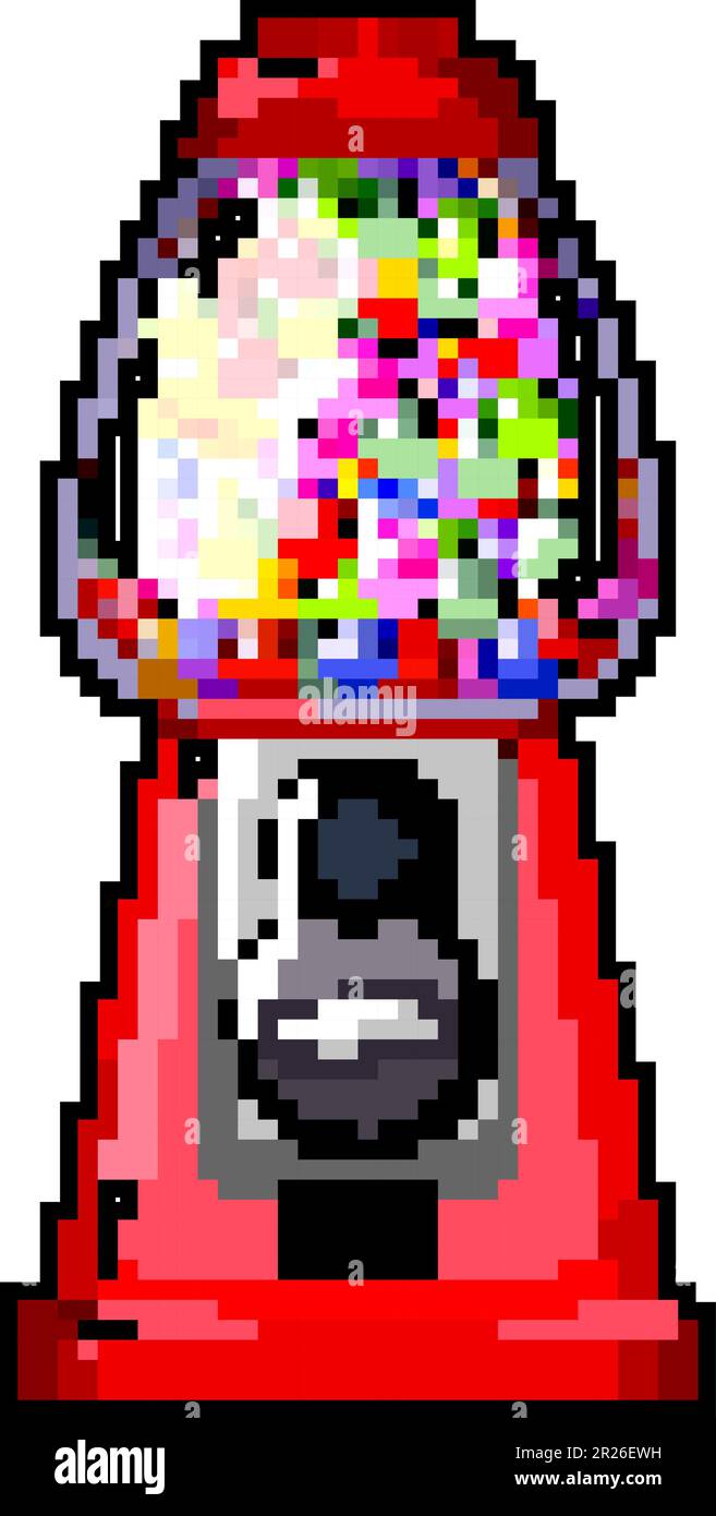 coin bubblegum machine game pixel art vector illustration Stock Vector ...