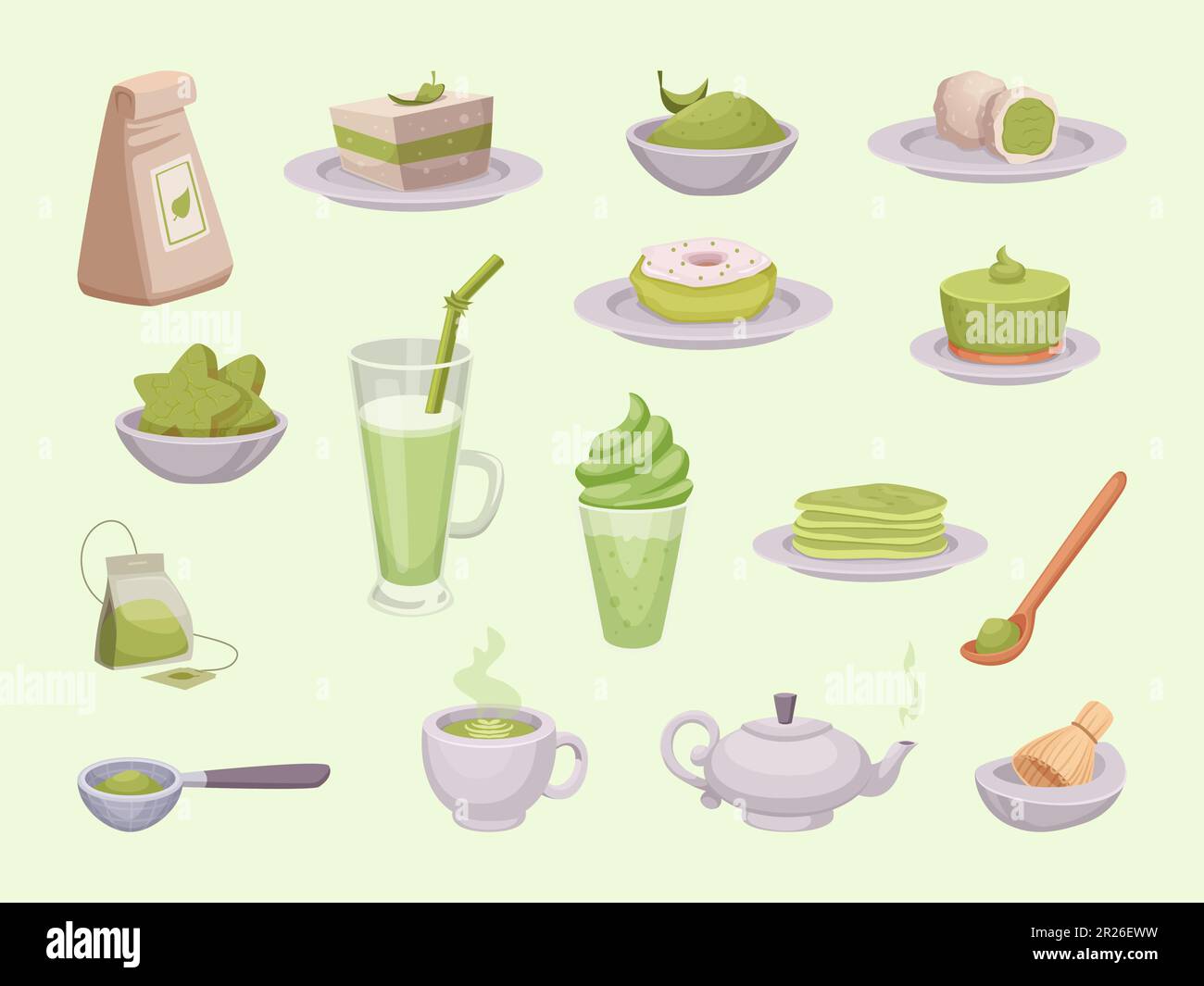 Matcha products. Eco healthy food from green tea leaves matcha exact ...