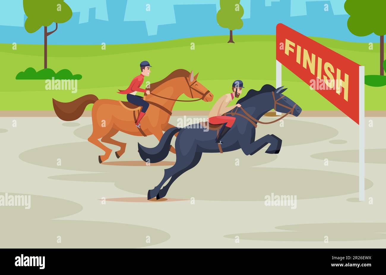 Horse show jumping finish Stock Vector Images - Alamy