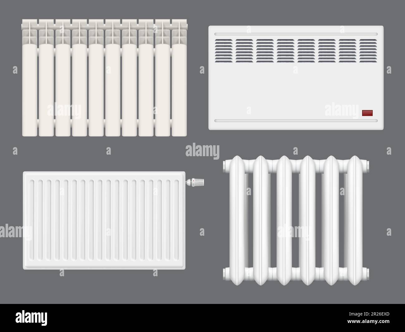 Interior heaters. Different indoor heaters systems decent vector ...