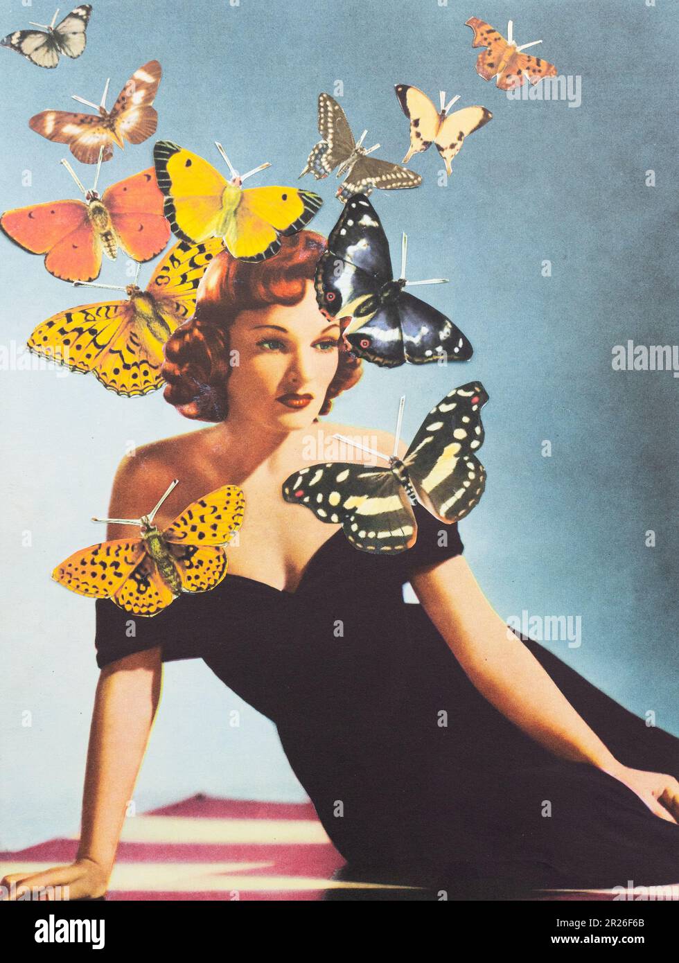 London, UK. May 13, 2023. A photograph of a hand cut surrealist style ...