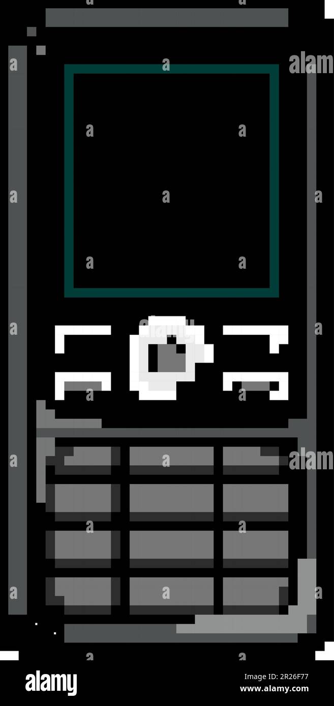 call button phone game pixel art vector illustration Stock Vector Image ...