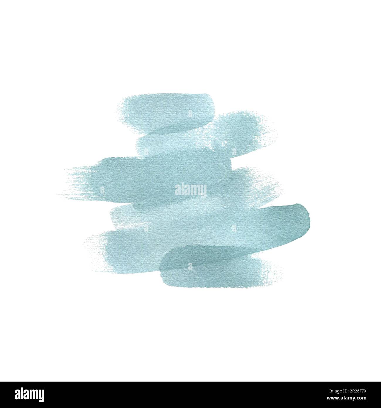 Watercolor strokes, spots, turquoise. Illustration, isolated object on ...