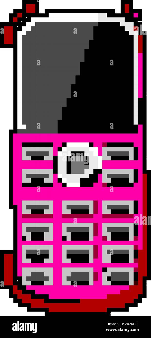 cell button phone game pixel art vector illustration Stock Vector Image ...