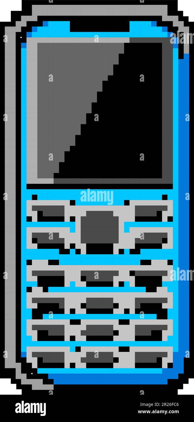 business button phone game pixel art vector illustration Stock Vector ...
