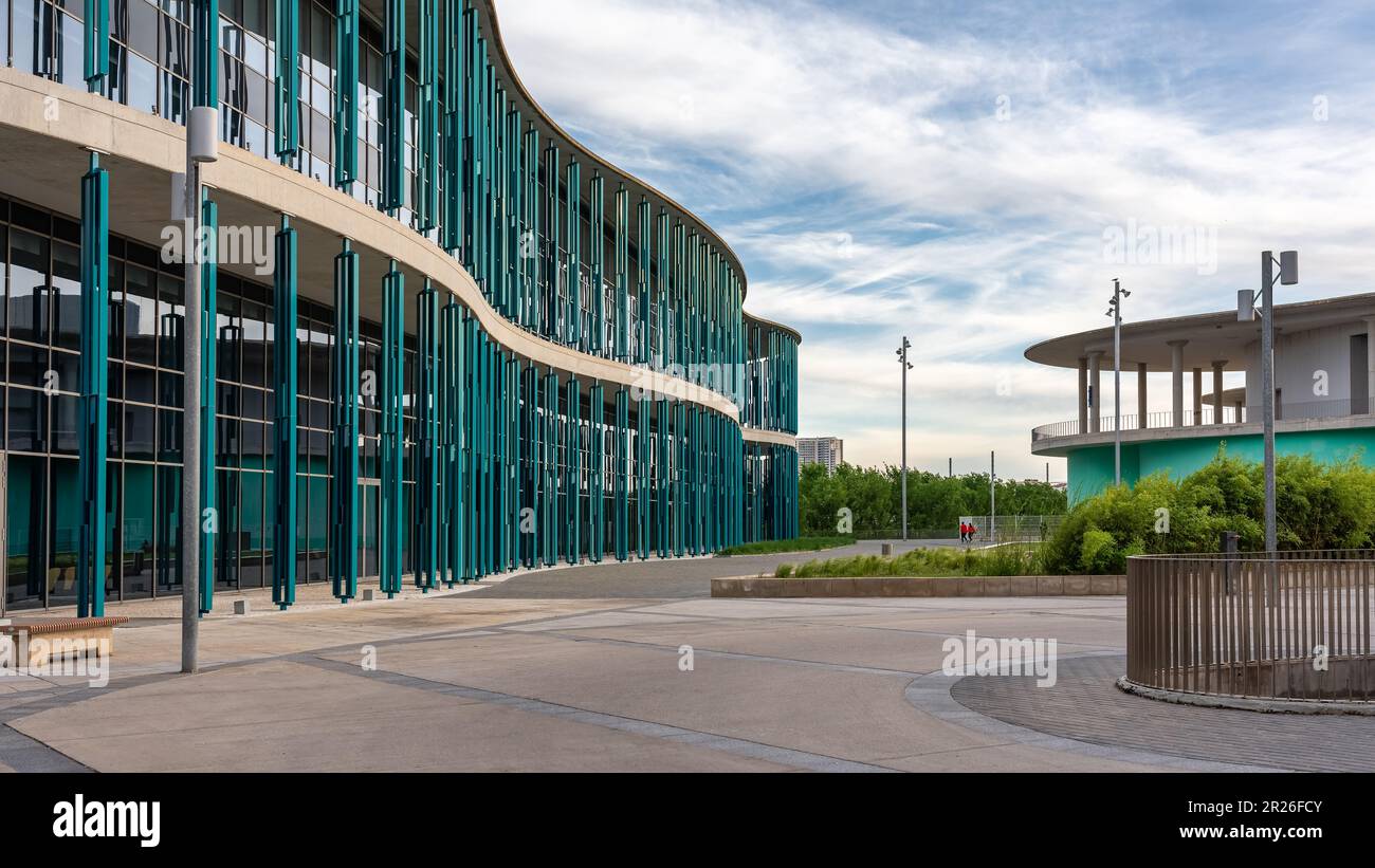 Modern office buildings and company headquarters in the rehabilitated ...