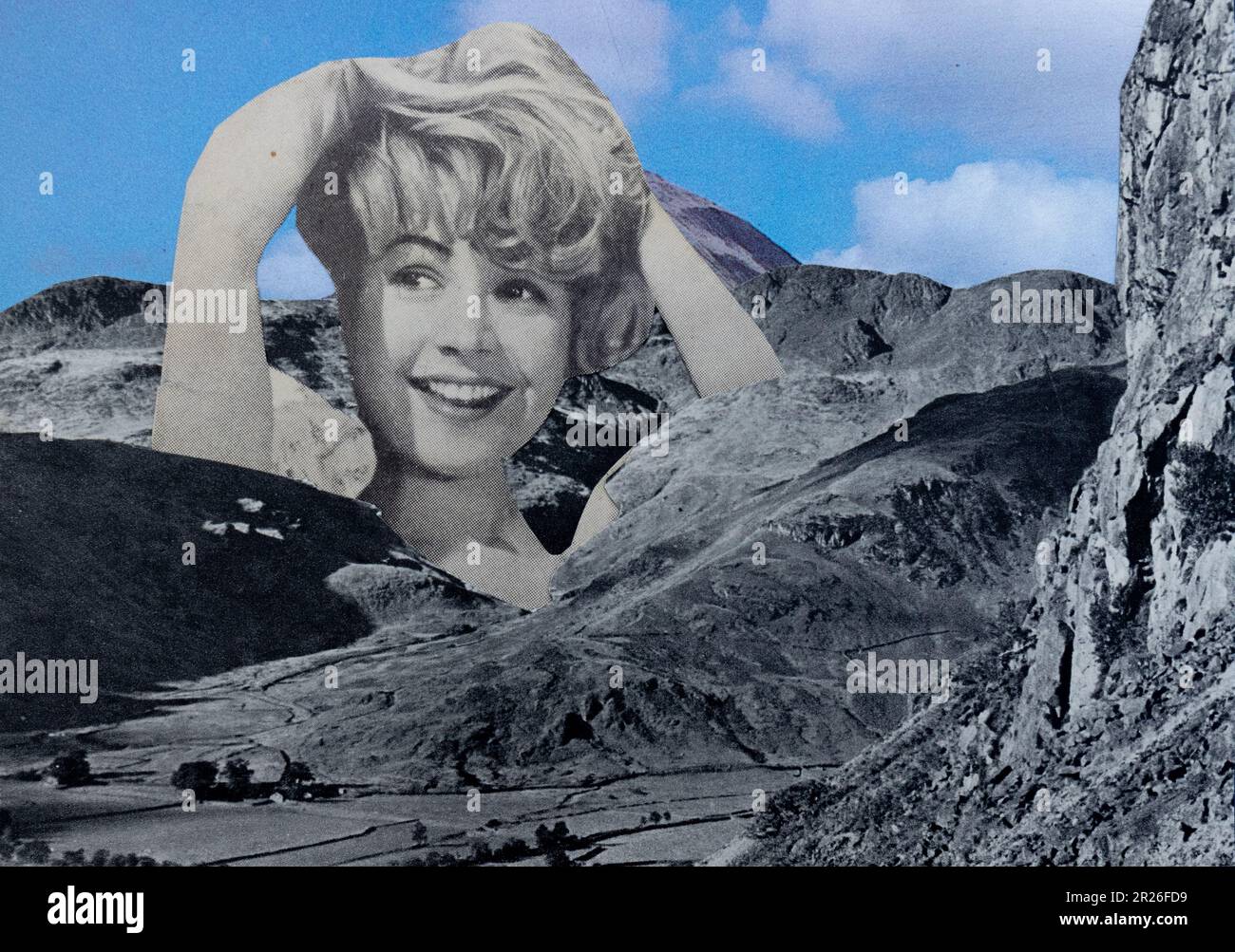 London, UK. May 13, 2023. A photograph of a hand cut surrealist style ...