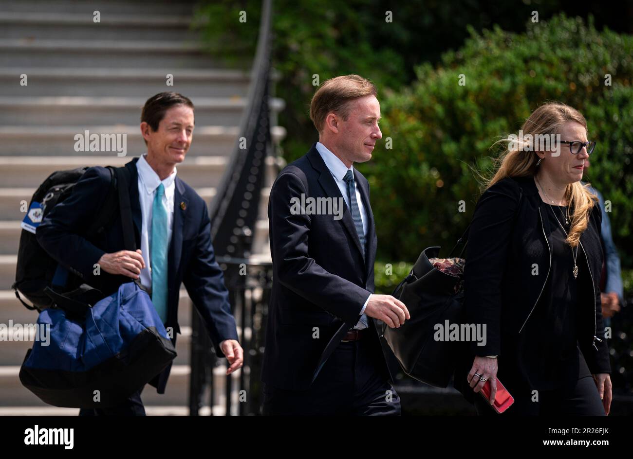 Jake Sullivan, White House national security adviser, center, Bruce ...