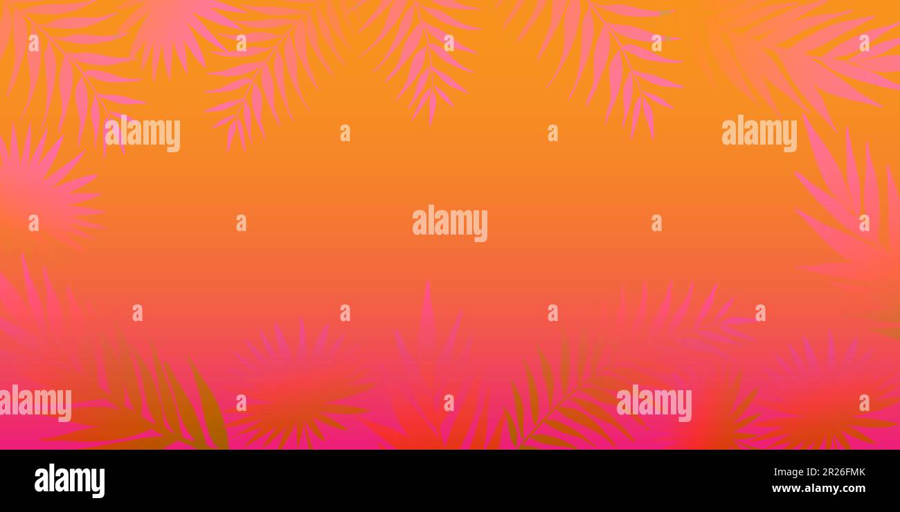 Colorful Summer background layout banners design with palm leaves. Pink ...