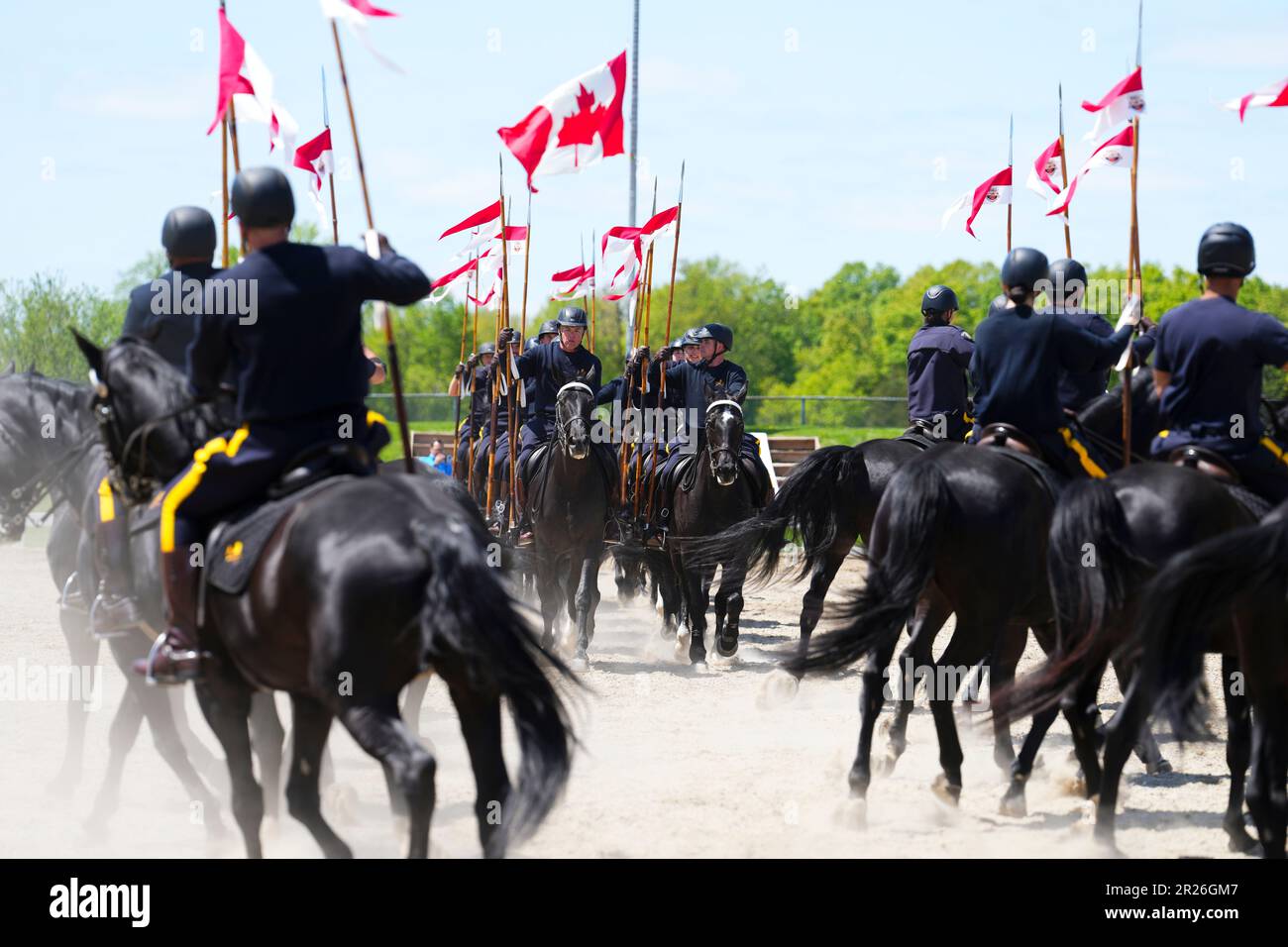 The Royal Canadian Mounted Police Musical Ride troop practices at their ...