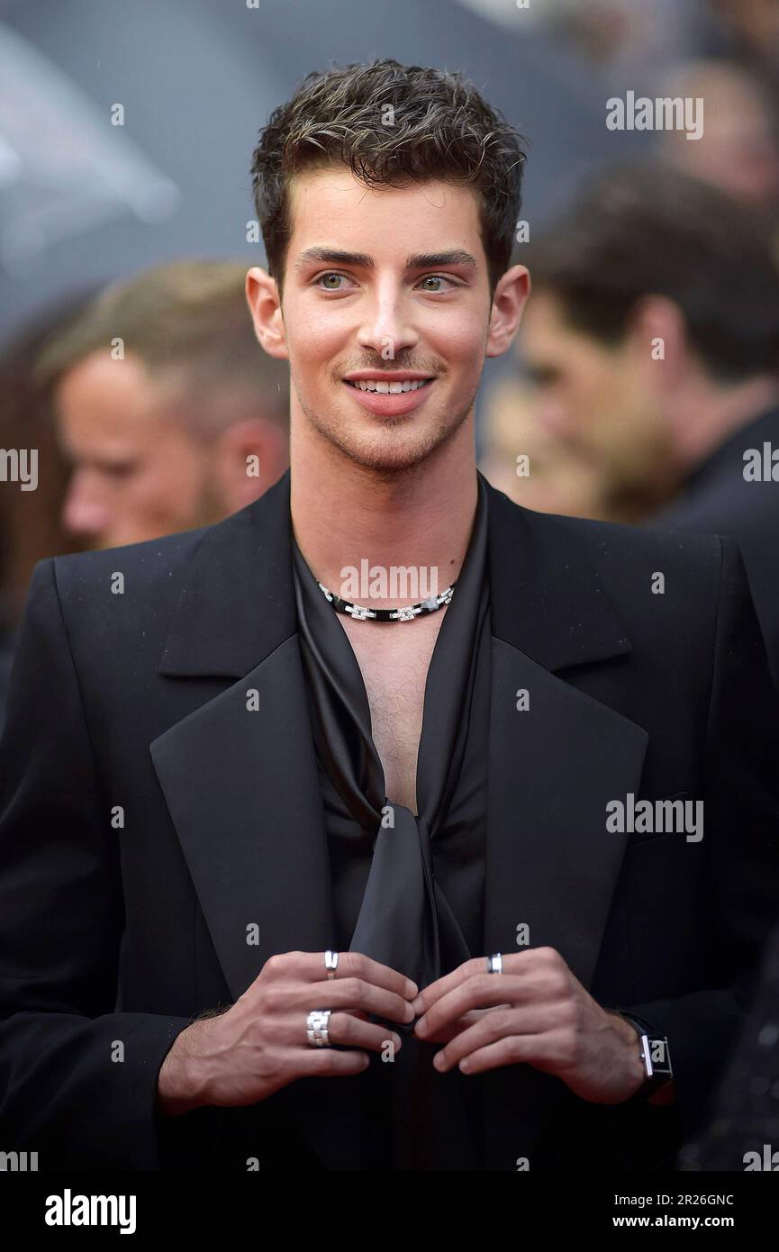 Spanish actor Manu Rios poses on the red carpet at the screening of the ...