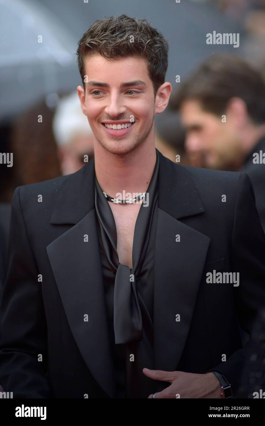 Spanish actor Manu Rios poses on the red carpet at the screening of the ...