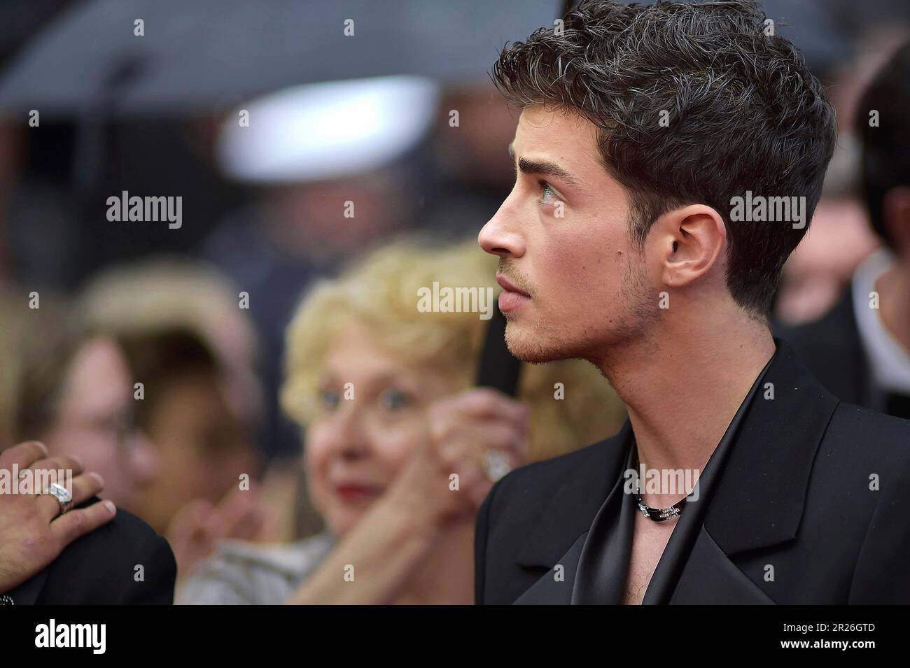Spanish actor Manu Rios poses on the red carpet at the screening of the ...