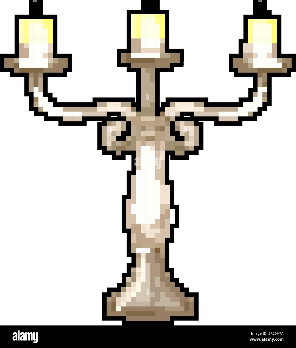 light candlestick vintage game pixel art vector illustration Stock ...