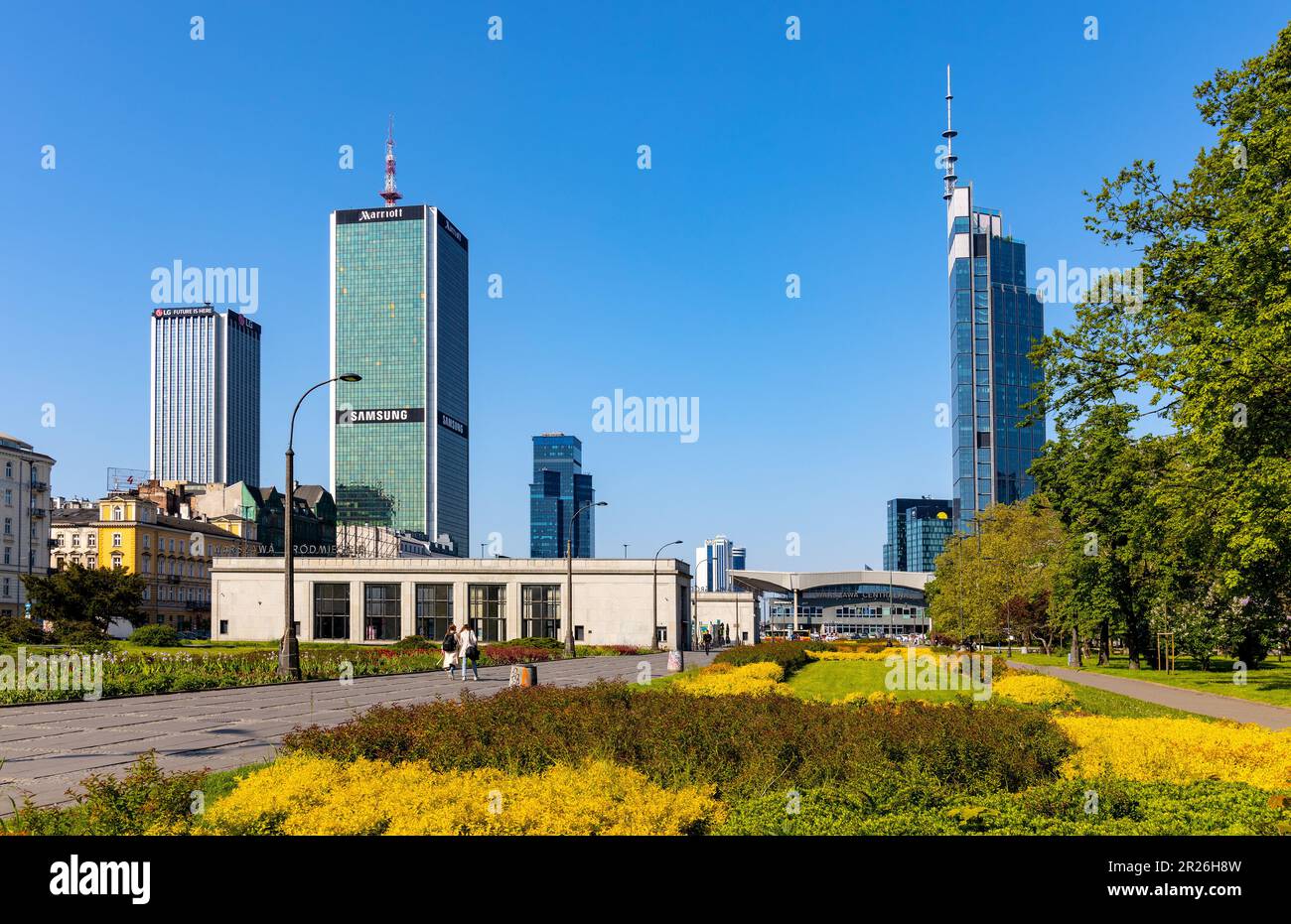 Warsaw, Poland - May 14, 2023: Srodmiescie downtown business district ...