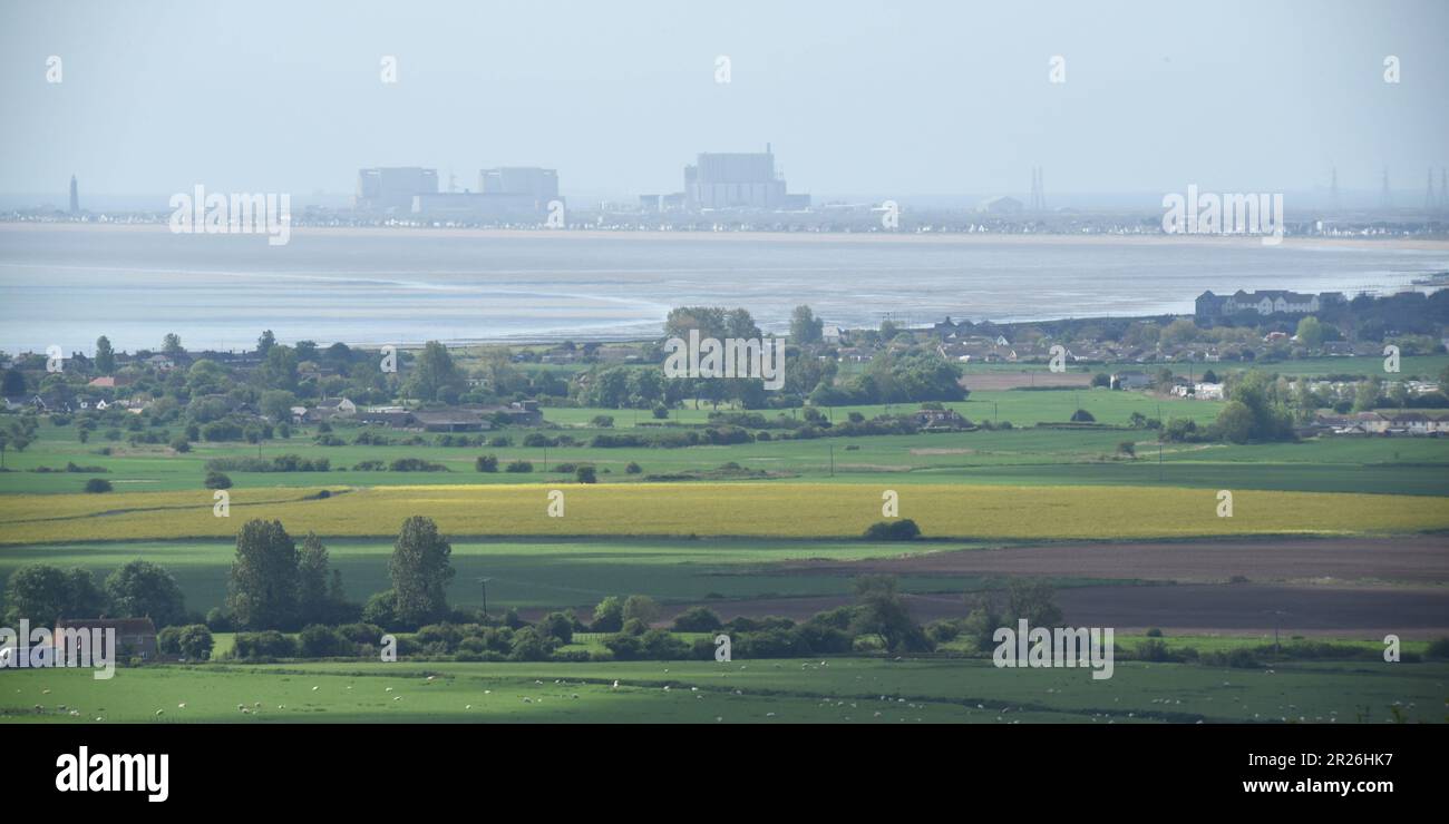 Romney Marsh, Kent, View from Port Lympne, Dungeness, Dungeness light ...