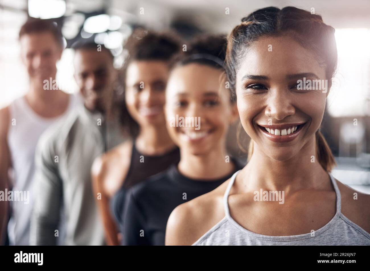 Todays workout...weve got this. a group of young people standing ...