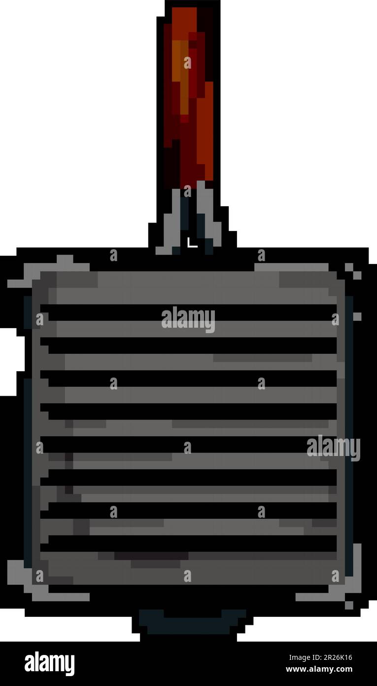 kitchen iron skillet game pixel art vector illustration Stock Vector ...