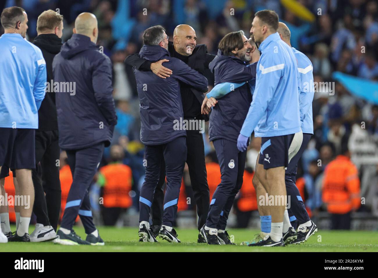 Pep guardiola celebrates 2023 etihad hi-res stock photography and ...
