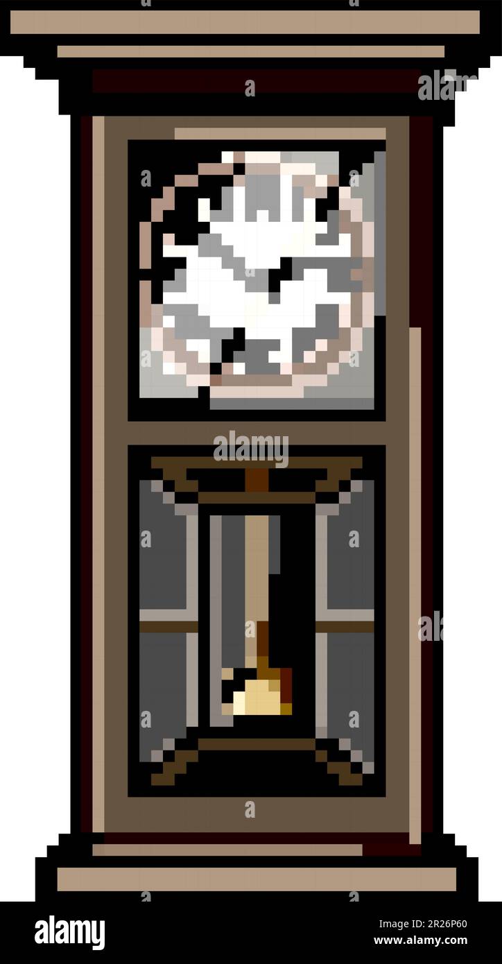 time clock vintage game pixel art vector illustration Stock Vector ...