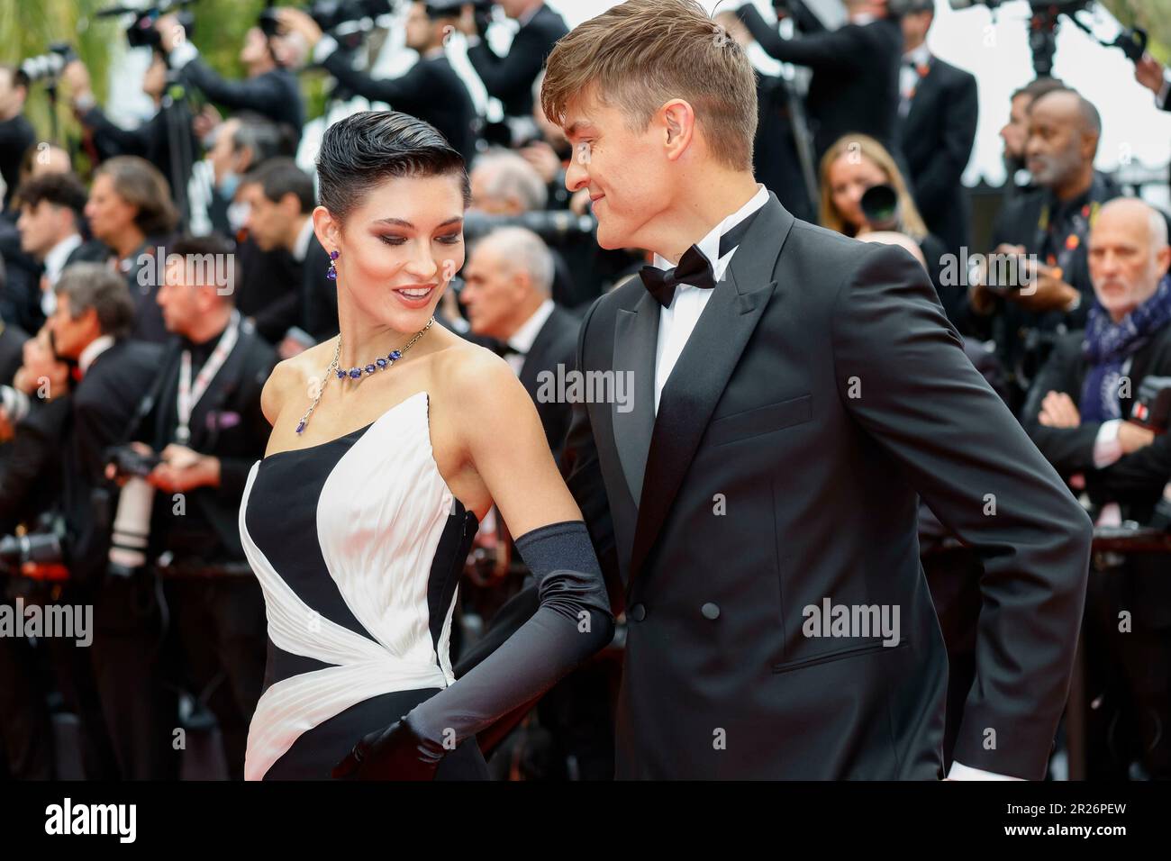 Cannes, France, on 17 May 2023. Grace Elizabeth and Nicolas Krause ...