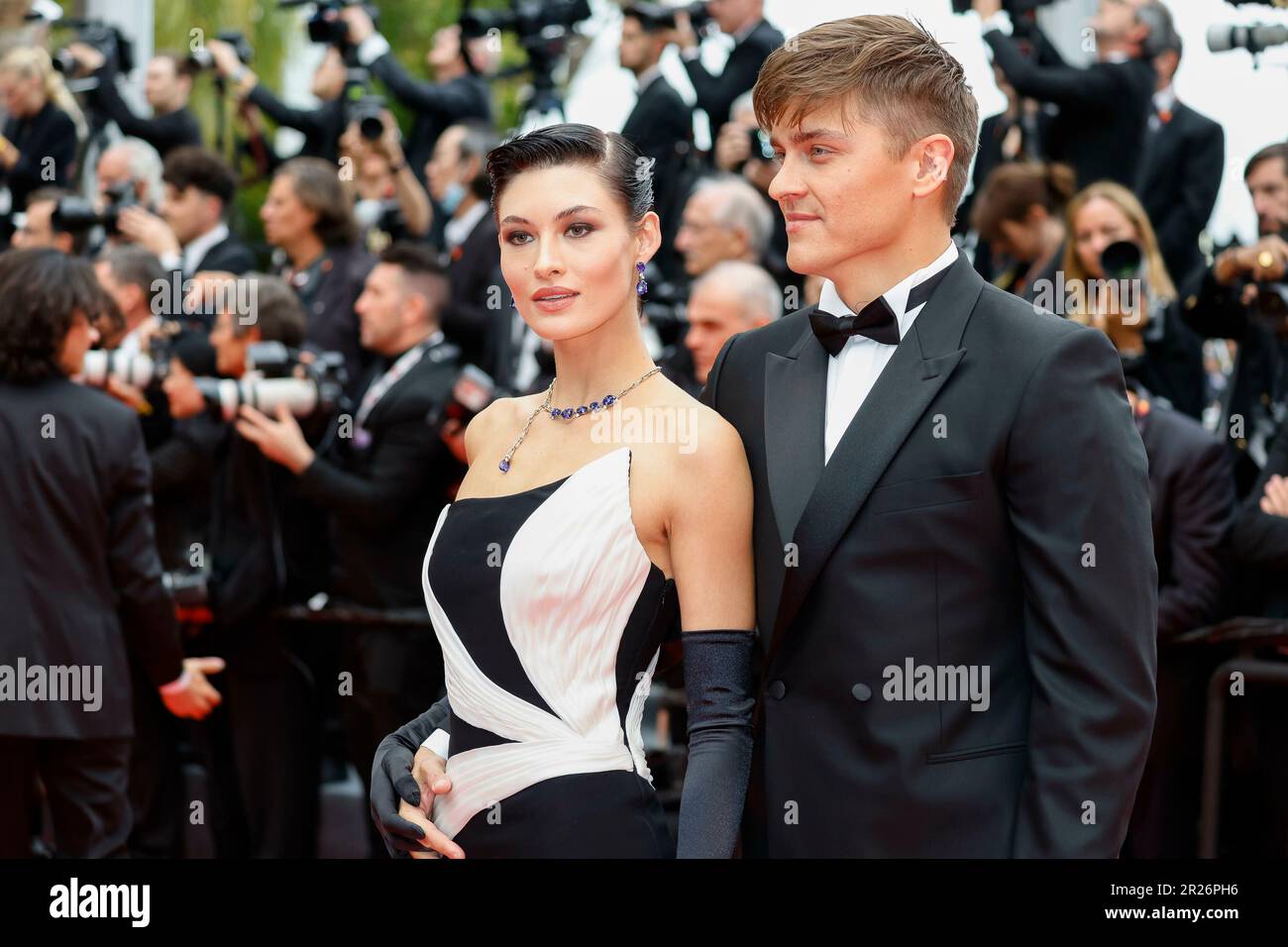 Cannes, France, on 17 May 2023. Grace Elizabeth and Nicolas Krause ...