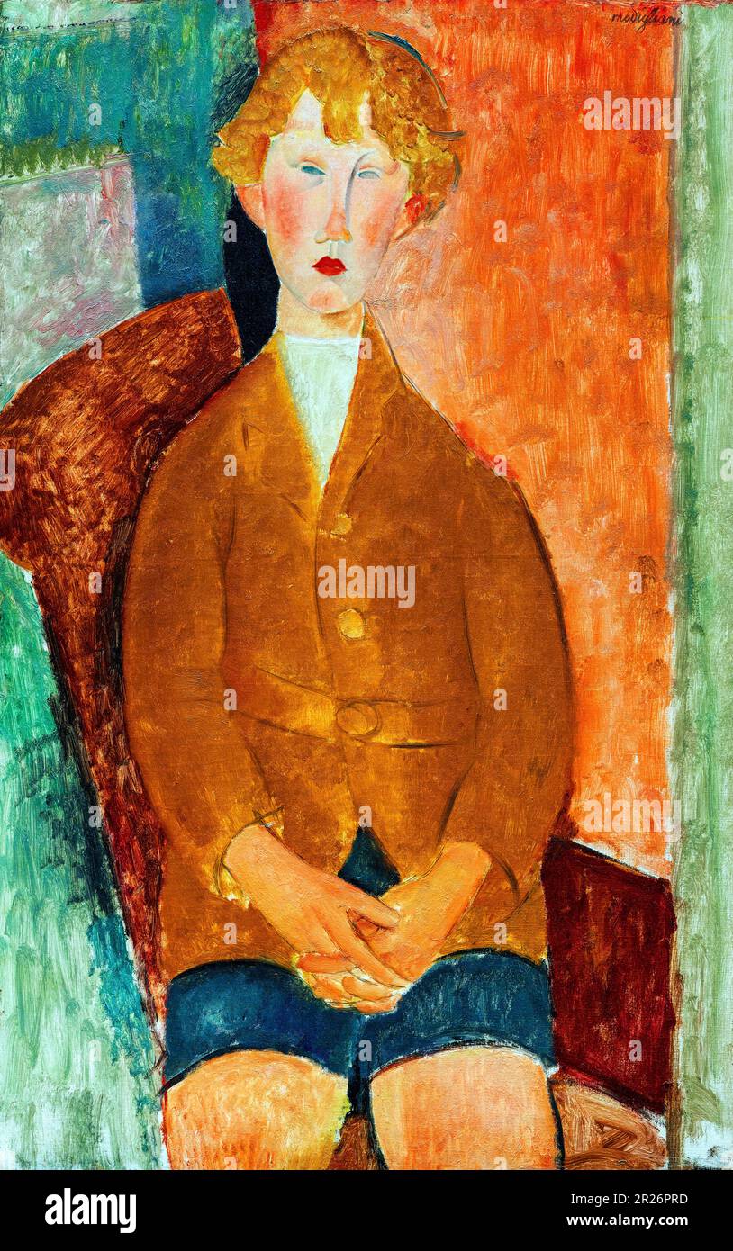 Amedeo Modigliani's Boy in Short Pants famous painting Stock Photo - Alamy