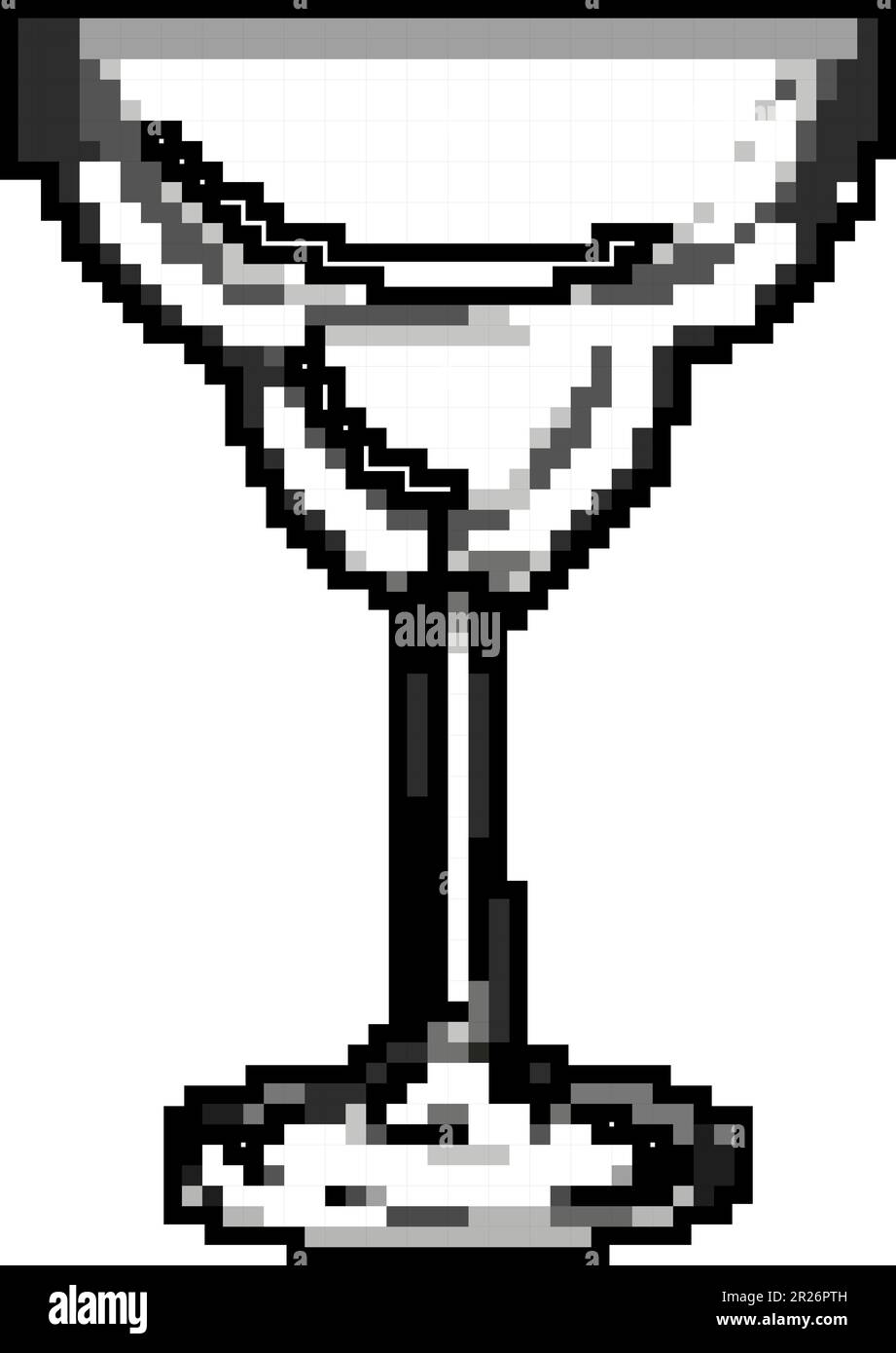 alcohol cocktail glasses game pixel art vector illustration Stock ...