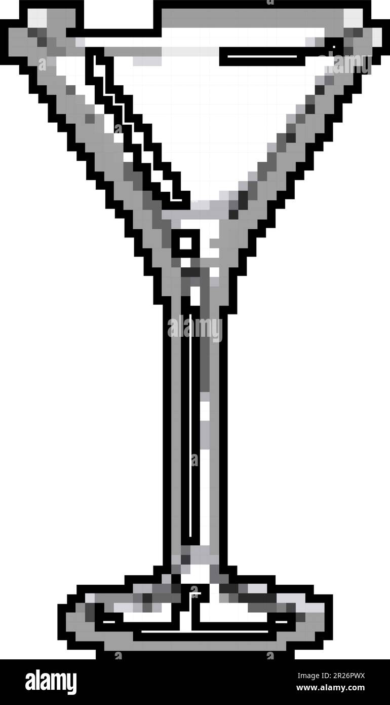 restaurant cocktail glasses game pixel art vector illustration Stock ...