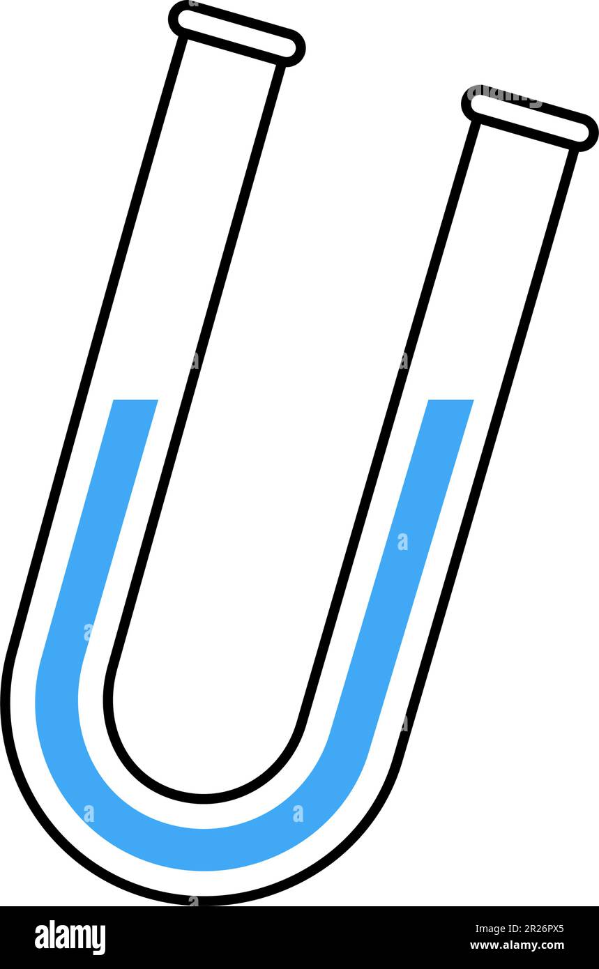 Glass U Tube icon. Laboratory glass equipment silhouette. Vector ...