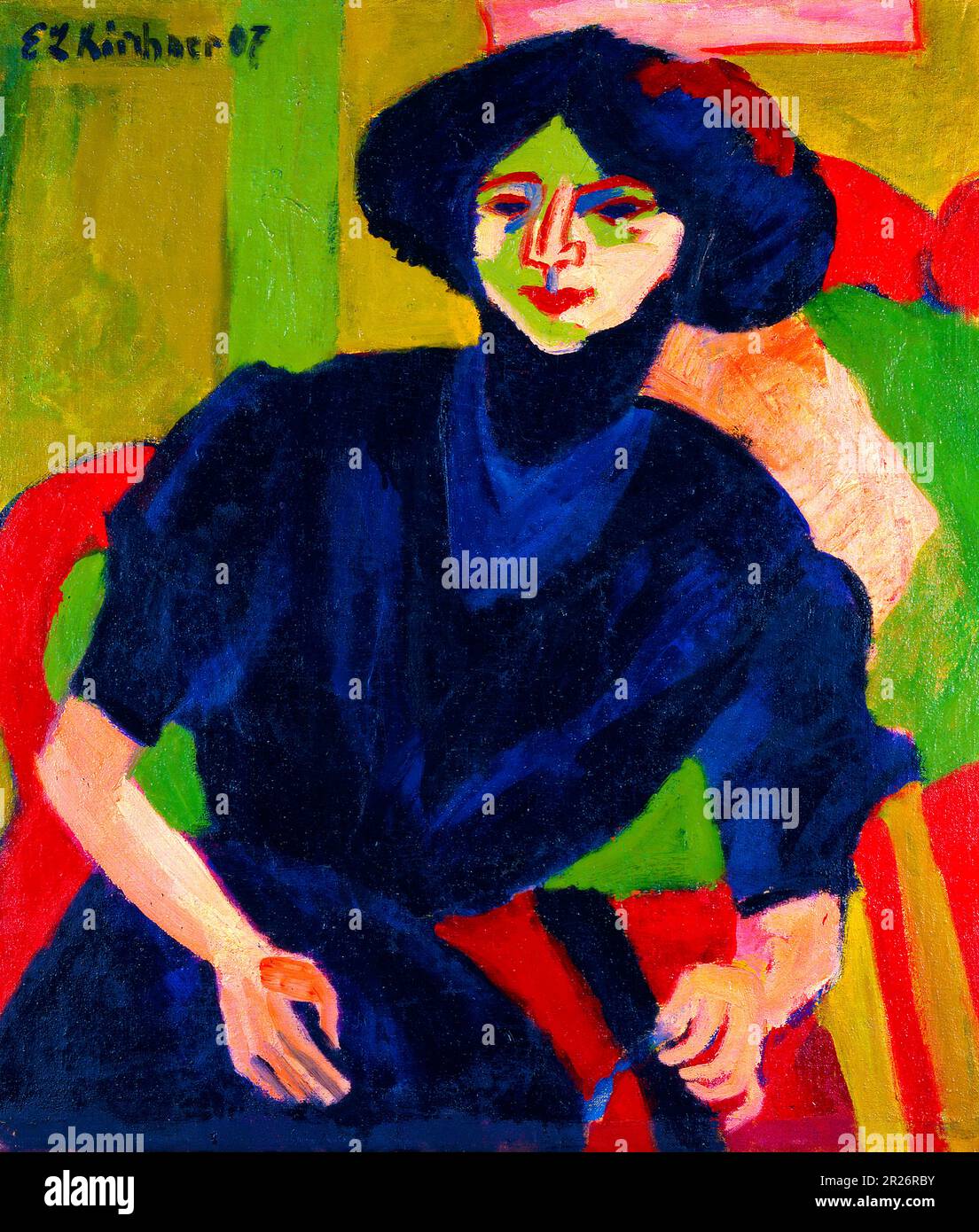 Ernst Ludwig Kirchner's Portrait of a Woman famous painting. Original ...