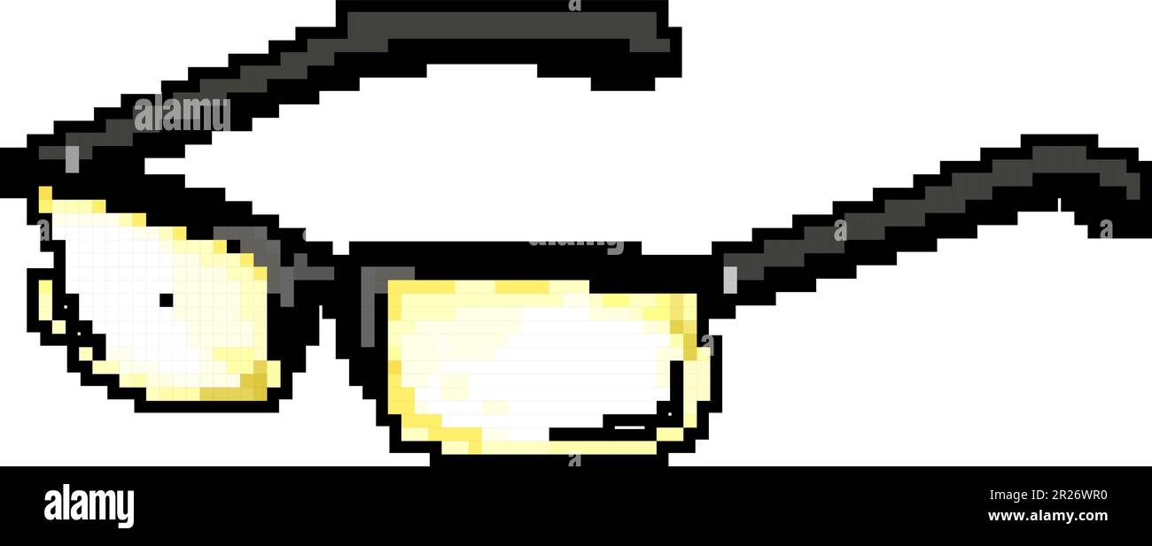 work computer glasses game pixel art vector illustration Stock Vector ...