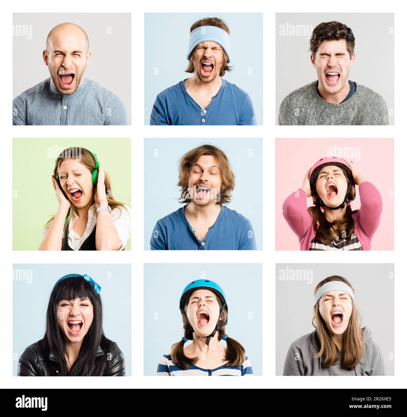 Sometimes, you just need to scream. Collaged shot of a diverse group of ...